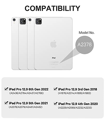 CHESONA Magnetic Detachable iPad Pro 12.9-inch (6th gen - 2022) Keyboard Case, Multi-Touch Trackpad, 7-Color Backlit, Magnetic Bluetooth Keyboard with Kickstand for iPad Pro 12.9 6th/5th/4th/3rd Gen