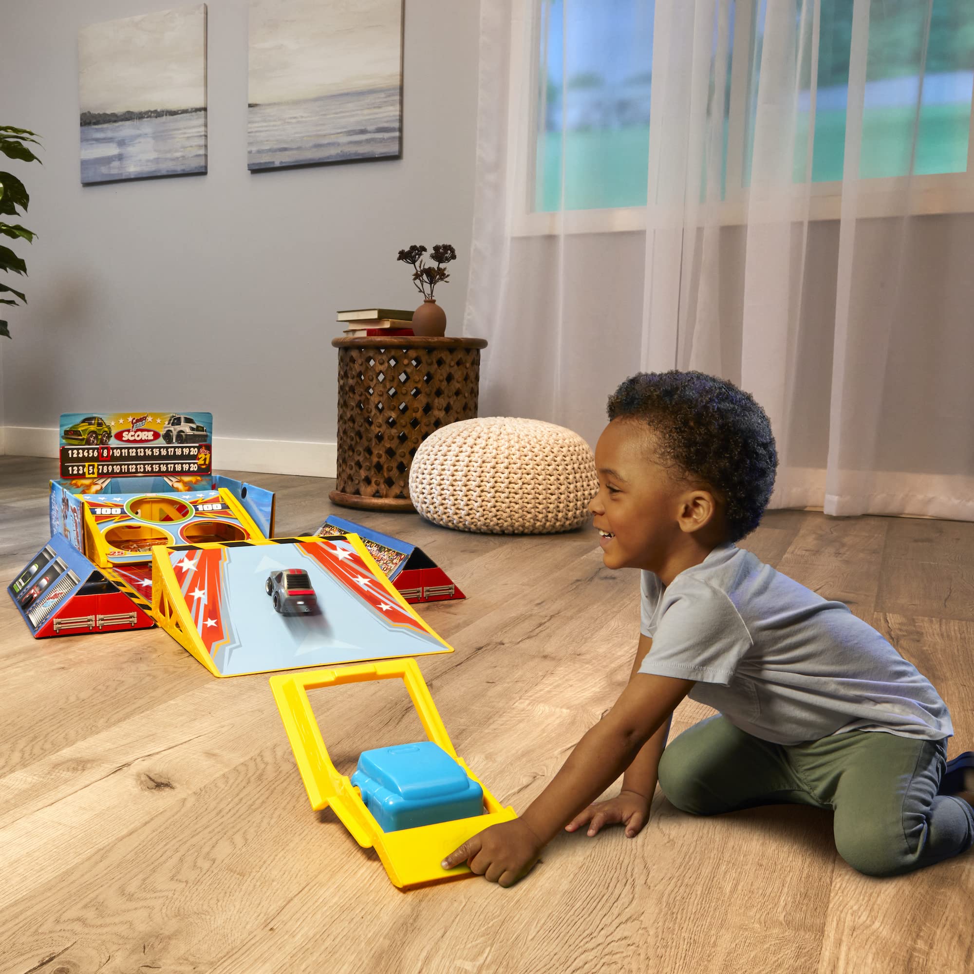 Little Tikes® My First Cars™ Crazy Fast™ 4-in-1 Dunk’n, Stunt’n, Game’n Set with one Exclusive Pullback Toy Car Vehicle, Goes up to 50ft!