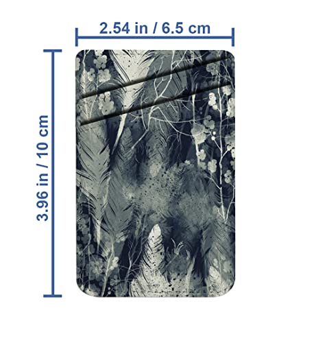Diascia Pack of 2 - Cellphone Stick on Leather Cardholder ( Boho Style Magic Twigs Feathers Pattern Pattern ) ID Credit Card Pouch Wallet Pocket Sleeve