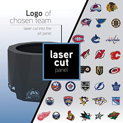 Blue Sky Outdoor Living NHL Colorado Avalanche 24β Steel Peak Patio Smokeless Fire Pit, Firewood and/or Wood Pellet Burning