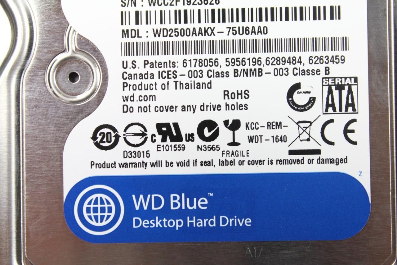 WD Blue 250GB Everyday PC Desktop Hard Drive: 3.5 Inch, SATA 6 Gb/s, 7200 RPM, 16MB Cache (WD2500AAKX) (Old Model)