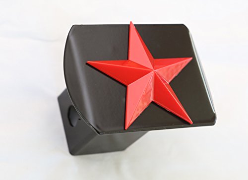 LFPartS Rock Star 3D Red Emblem on Black Trailer Metal Hitch Cover Fits 2" Receivers New