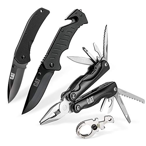 Caterpillar - 4 Pc. Mft, Folding Knife, Pocket Tool Set, Tool Sets, Knives/Blades - No Utility, Knives - Folding (980103)