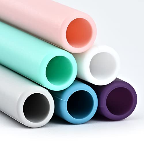 Elyum Set of 12 Reusable Silicone Straws, 10'' Extra Long Silicone Drinking Straws with 1 Bag and 2 Cleaning Brushes Multicolor BPA Free Smoothie Straw for 30oz and 20oz Tumblers (12 Bent)