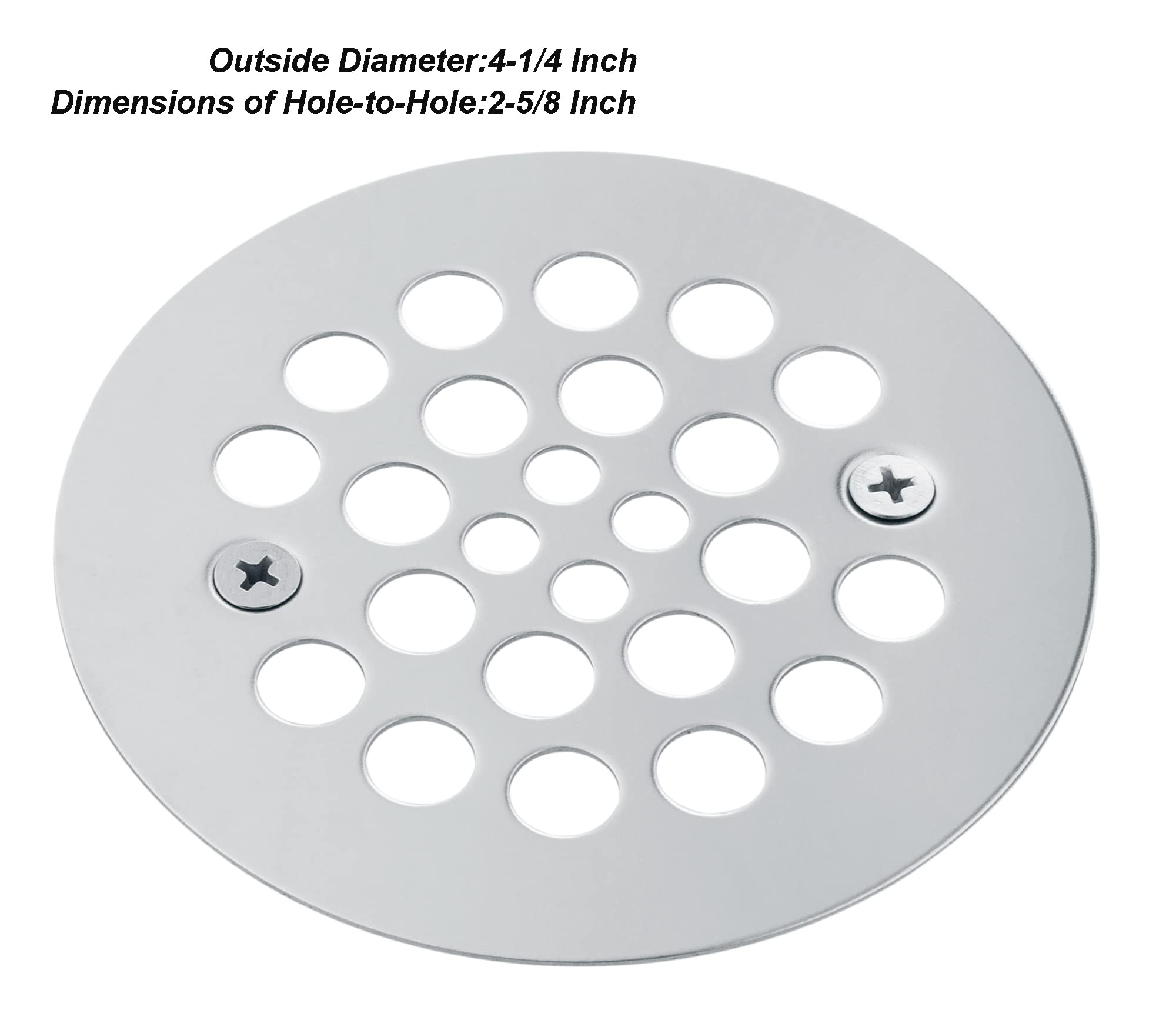 Artiwell 4-1/4β Shower Strainer Drain Trim Set, Screw-in Shower Strainer Drain Cover, Plastic-Oddities Style Replacement Strainer Grid,Machine & Self-Tapping Screws Included (Chrome Plated)