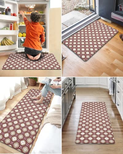 Artnice Kitchen Rugs, Kitchen Rug Set 2 Piece Kitchen Runner Rug Kitchen Floor Mat, Cushioned Anti Fatigue Kitchen Mat Non Skid Waterproof 0.47" Comfort Standing Kitchen Rug, 20"x31.5"+20"x47.2"