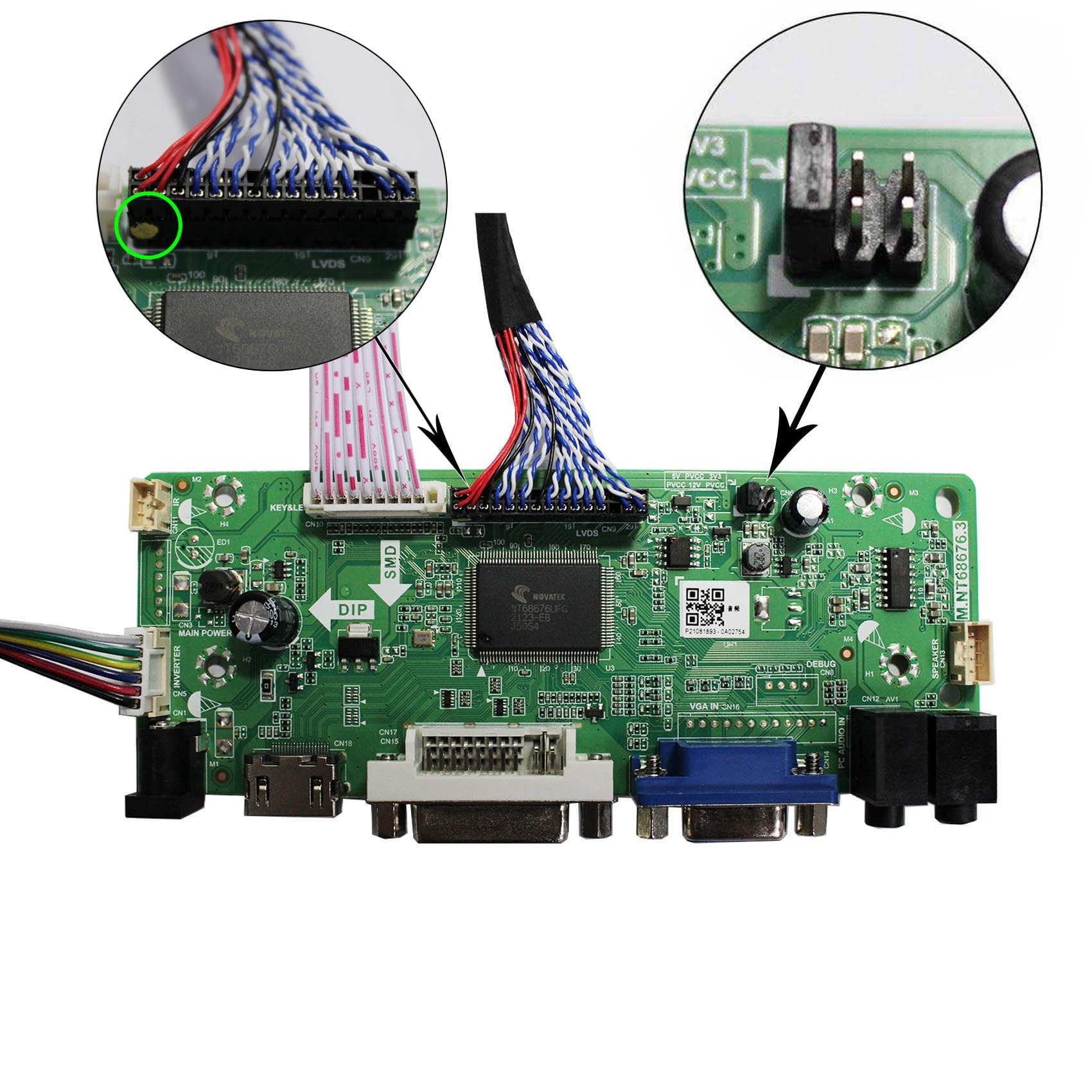 VSDISPLAY HD-MI DVI VGA Audio LCD Controller Board Work for 17" 19" 1280x1024 M170EG01 HSD190ME12 lm190e05-sl03 4CCFL 30Pin LVDS LCD Panel Used for Machine Modification