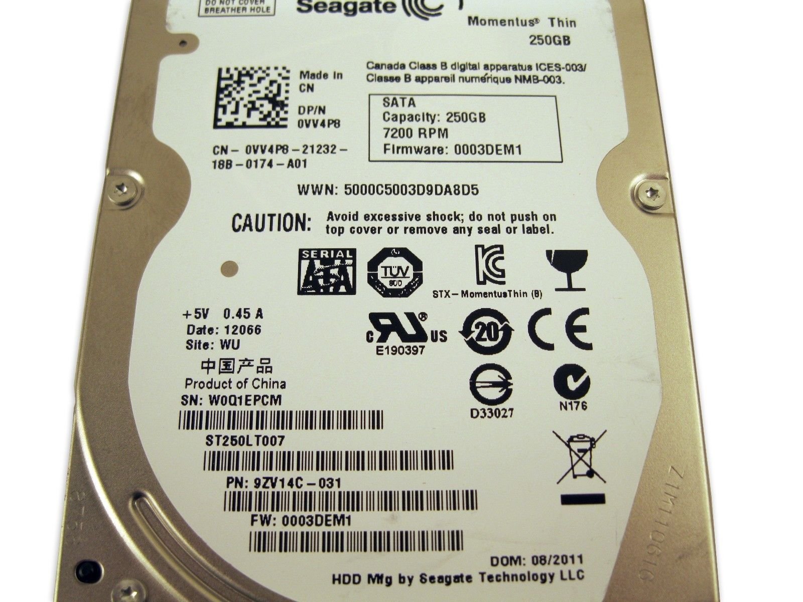 Seagate 250GB 7200 RPM Momentus Thin