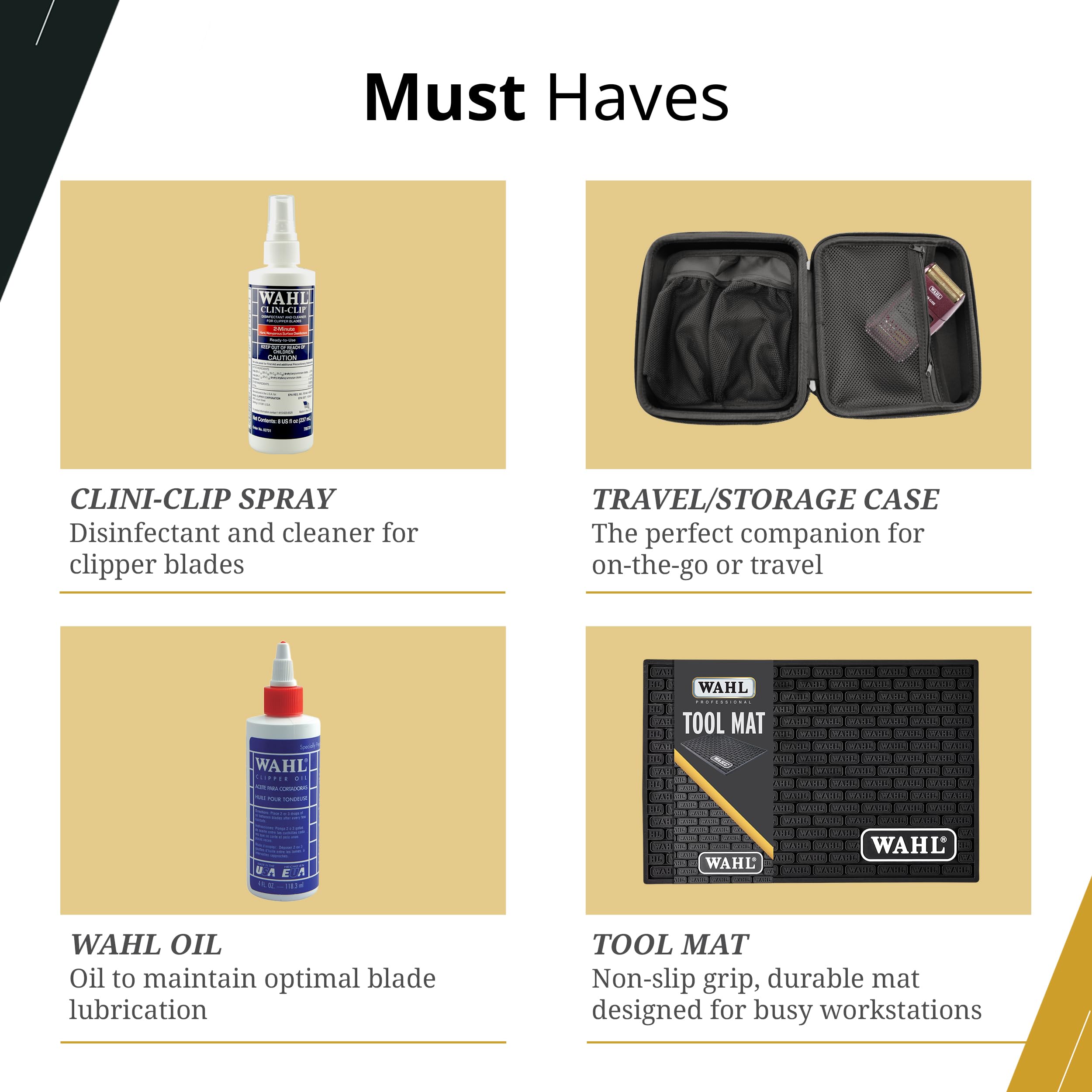 Wahl Professional Barber Tray 5 Slot Organizer with Non-Slip Material for Clippers and Guides