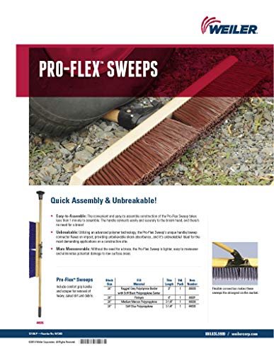 Weiler 44606 Pro-Flex 24" Block Size, Stiff Blue Polypropylene Fill, Sweep