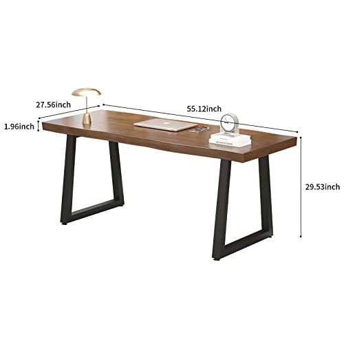 jmzx store Modern Gaming Workbench Solid Wood Desktop Computer Desk Home Minimalist Bedroom Desk Nordic Desk Small Long Table,Rustic Brown 55 inch