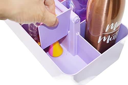 Enjoy Organizer -Large Portable Caddy, DIY Dividers, 8 Compartments, School Office Supplies Home Business Basket with Handle Storage Modern Made in USA (3 PACK, Lavender)