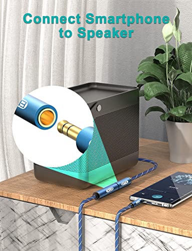 EMK 1/4 to 3.5mm Adapter, 1/4" Female to 1/8" Male Stereo Audio Adapter for Speaker,Amplifiers, Guitar, Home Theater Devices, Laptop, Headphones (3.3FT/1M)