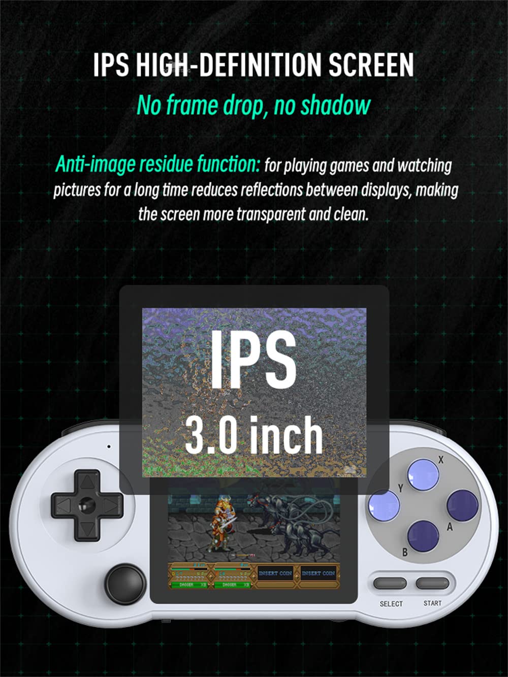 Handheld Game Console, Built in 6000+ Games, 3.0 Inch IPS Screen Retro Handheld Game Console, SF2000 Handheld Console Support 7 Emulators & AV Output, Ideal Gift for Kids Adults