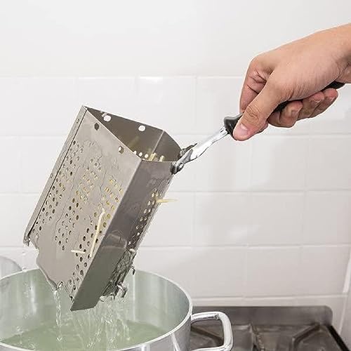 Soro Essentials β 3 qt. Stainless Steel Pasta Cooker Inset - Pasta Strainer Inset for Pot Strainer Inset for Stock Pot Noodle Strainer Blanching Basket for Seafoods and Vegetables