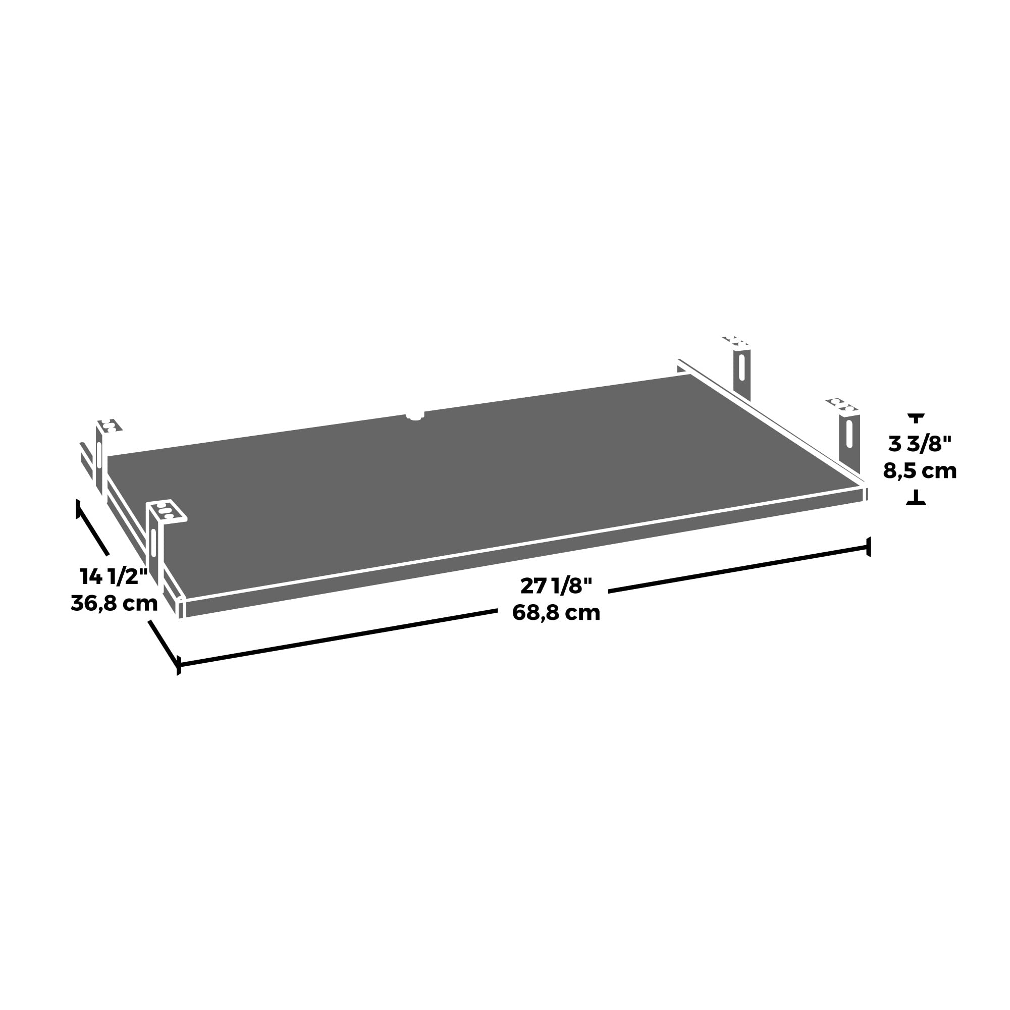 OFFICE WORKS BY SAUDER Keyboard Shelf, Black Finish