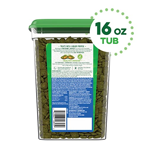 FELINE GREENIES SMARTBITES HEALTHY INDOOR Natural Treats for Cats, Tuna Flavor, 16 oz. Tub