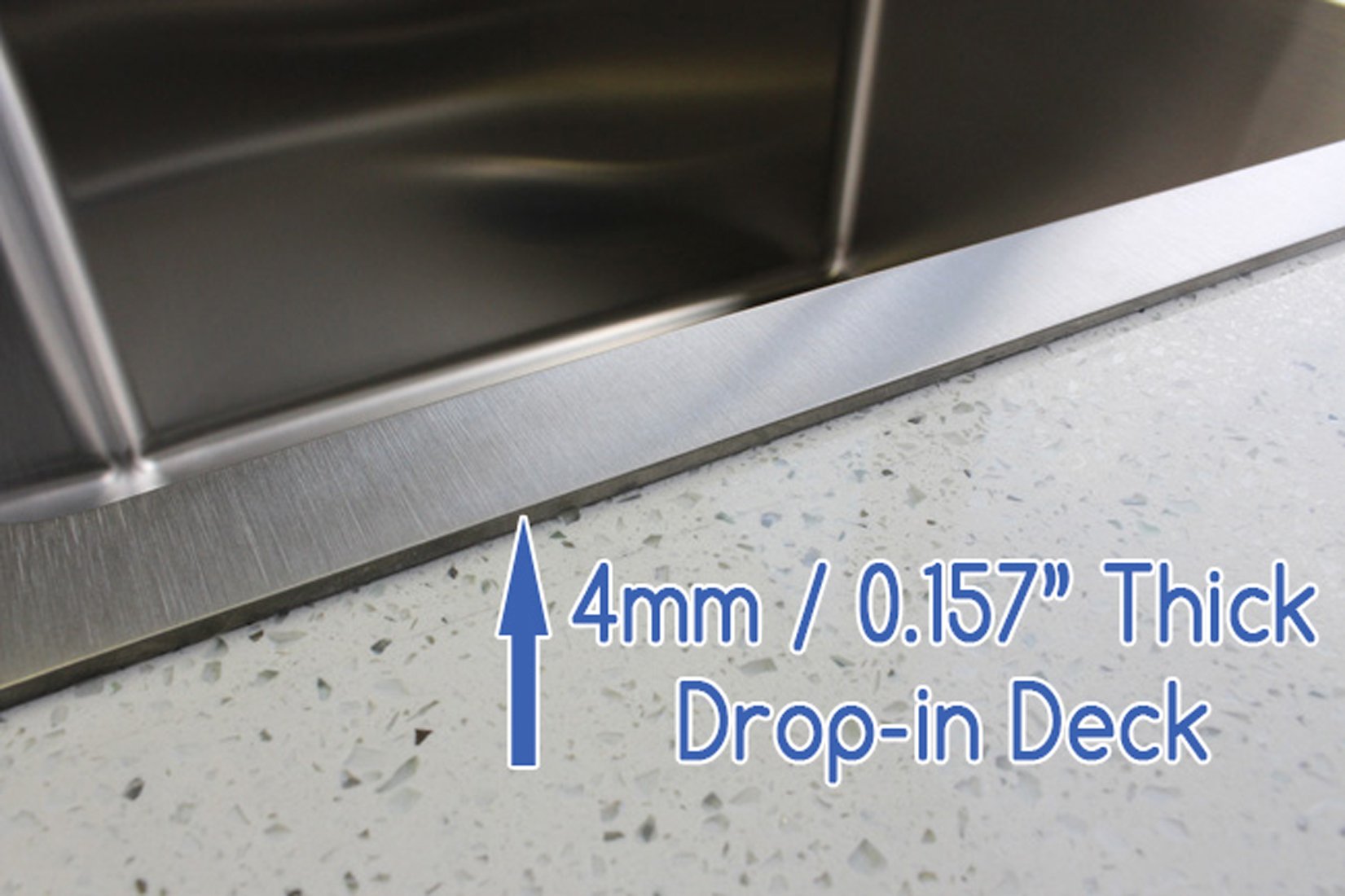 CozyBlock 36 Inches 16-Gauge Stainless Steel Topmount Drop-in Single Bowl Kitchen Sink in Brushed Stainless Steel Finish with Strainer
