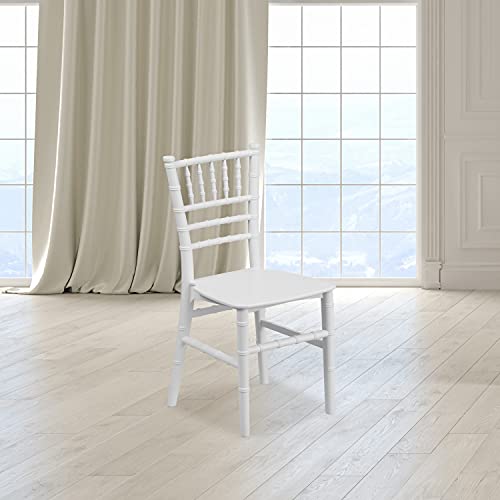 EMMA + OLIVER Childâs All Occasion White Resin Chiavari Chair for Home or Home Based Rental Business