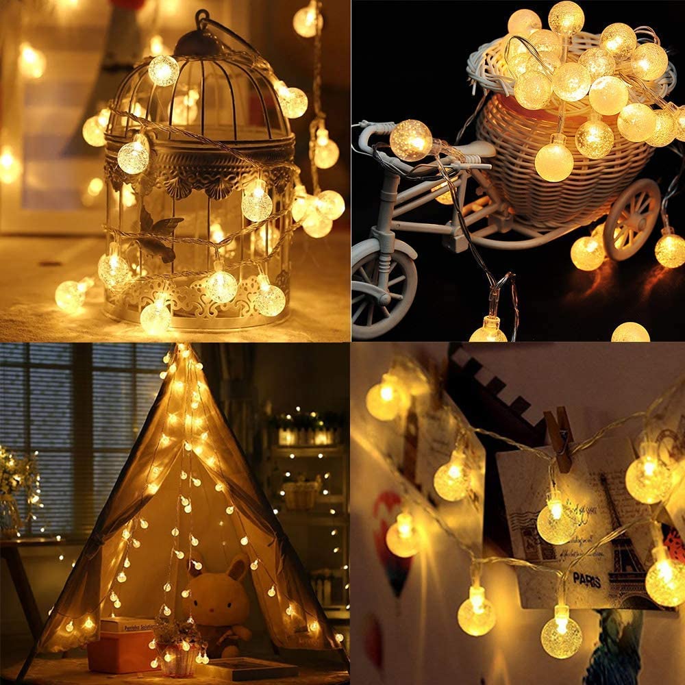 LEIORIO Outdoor Solar String Lights 7M/24Ft 50LED Solar Powered Waterproof Lights 8 Mode Indoor/Outdoor Solar String Lights for Garden,Patio Yard,Home,Parties,Wedding