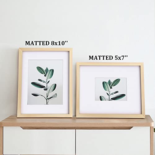 Egofine 11x14 & 8x10 Picture Frames Natural Wood Frames with Plexiglass, Display Pictures for Tabletop and Wall Mounting