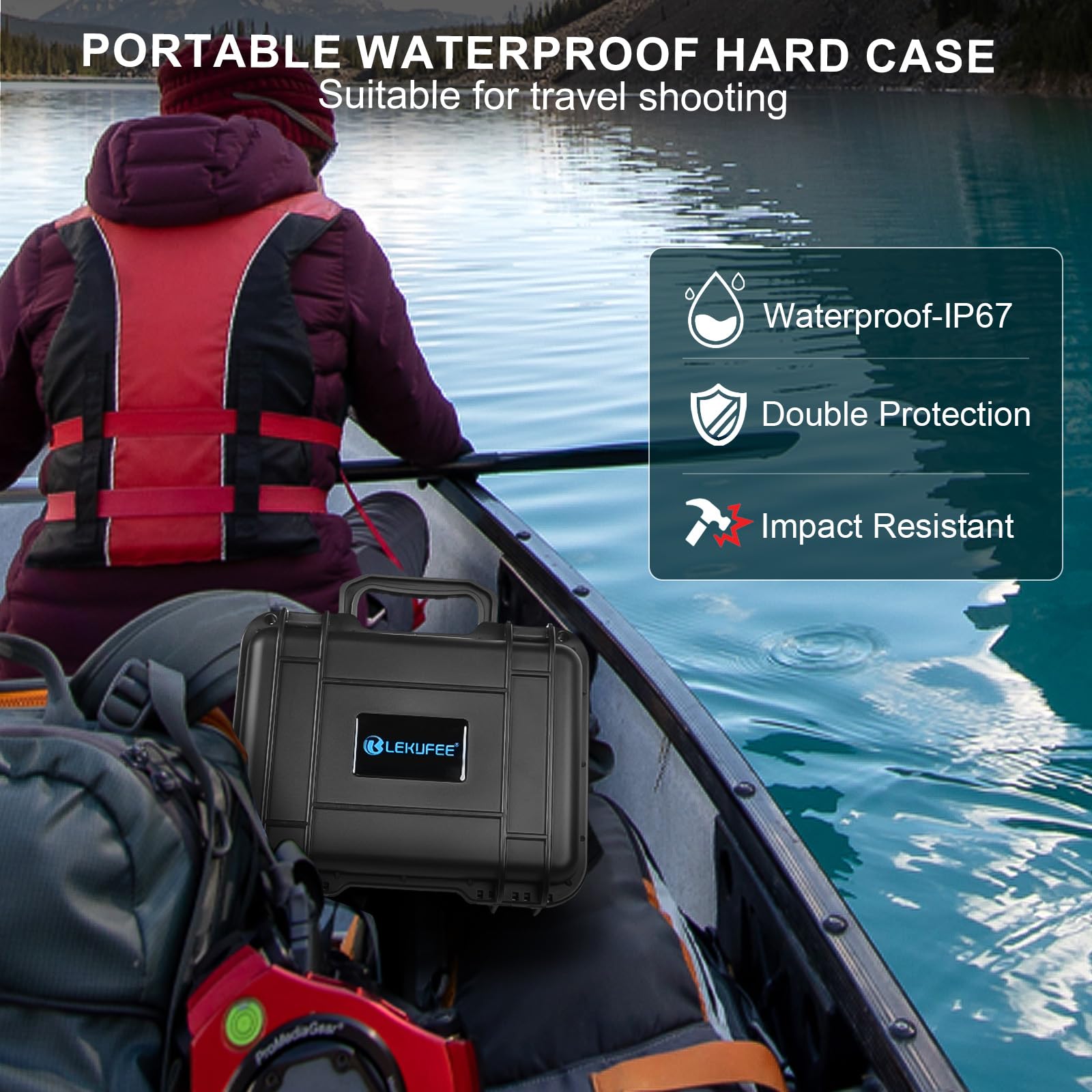 Lekufee Portable Travel Waterproof Hard Case Compatible with DJI Mini 2 SE/DJI Mini 2 Drone/DJI Mini 4K and DJI Mavic Mini 2 Drone Accessories(CASE ONLY)