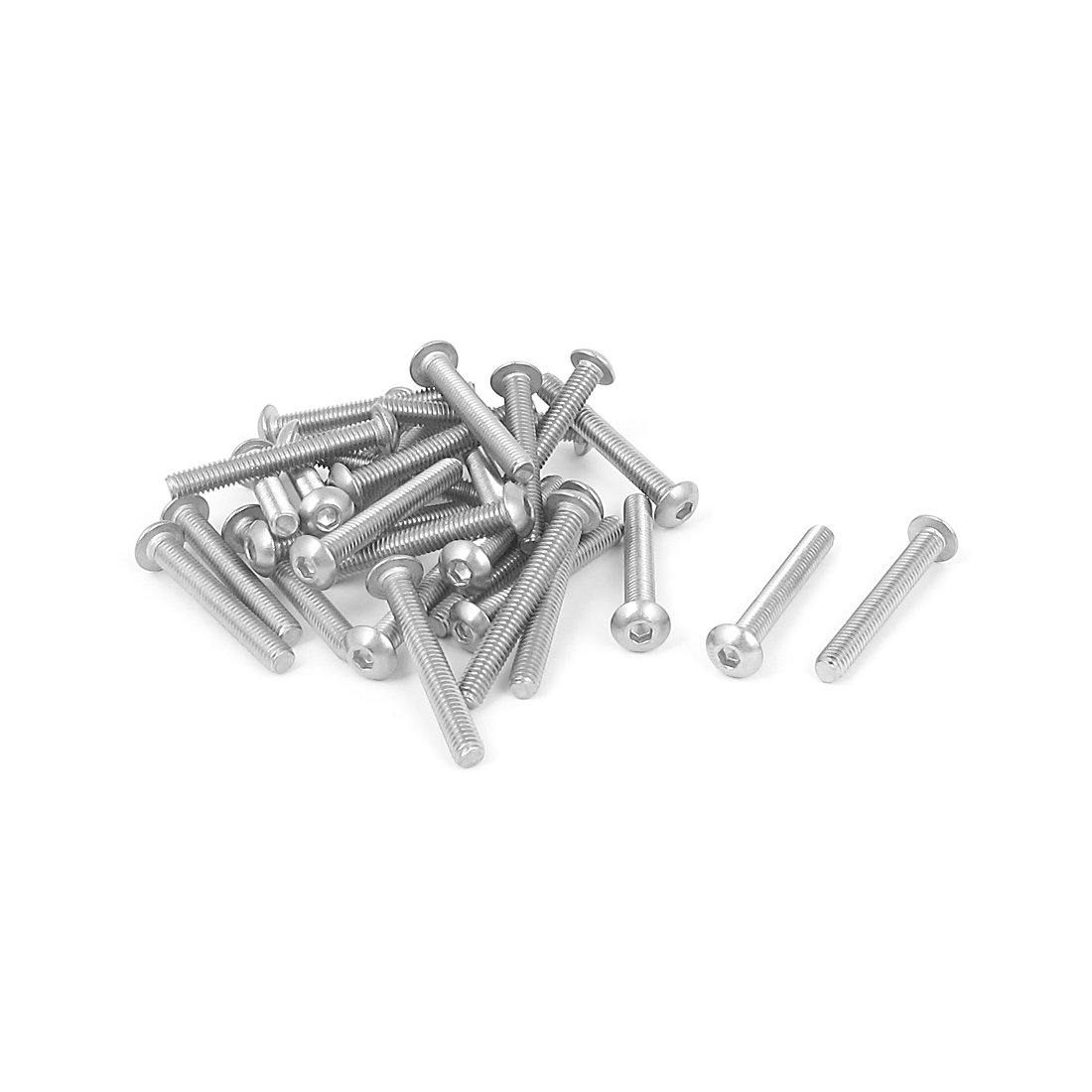 uxcell M4x30mm Hex Socket Machine Screw Countersunk Round Head Bolts 30PCS