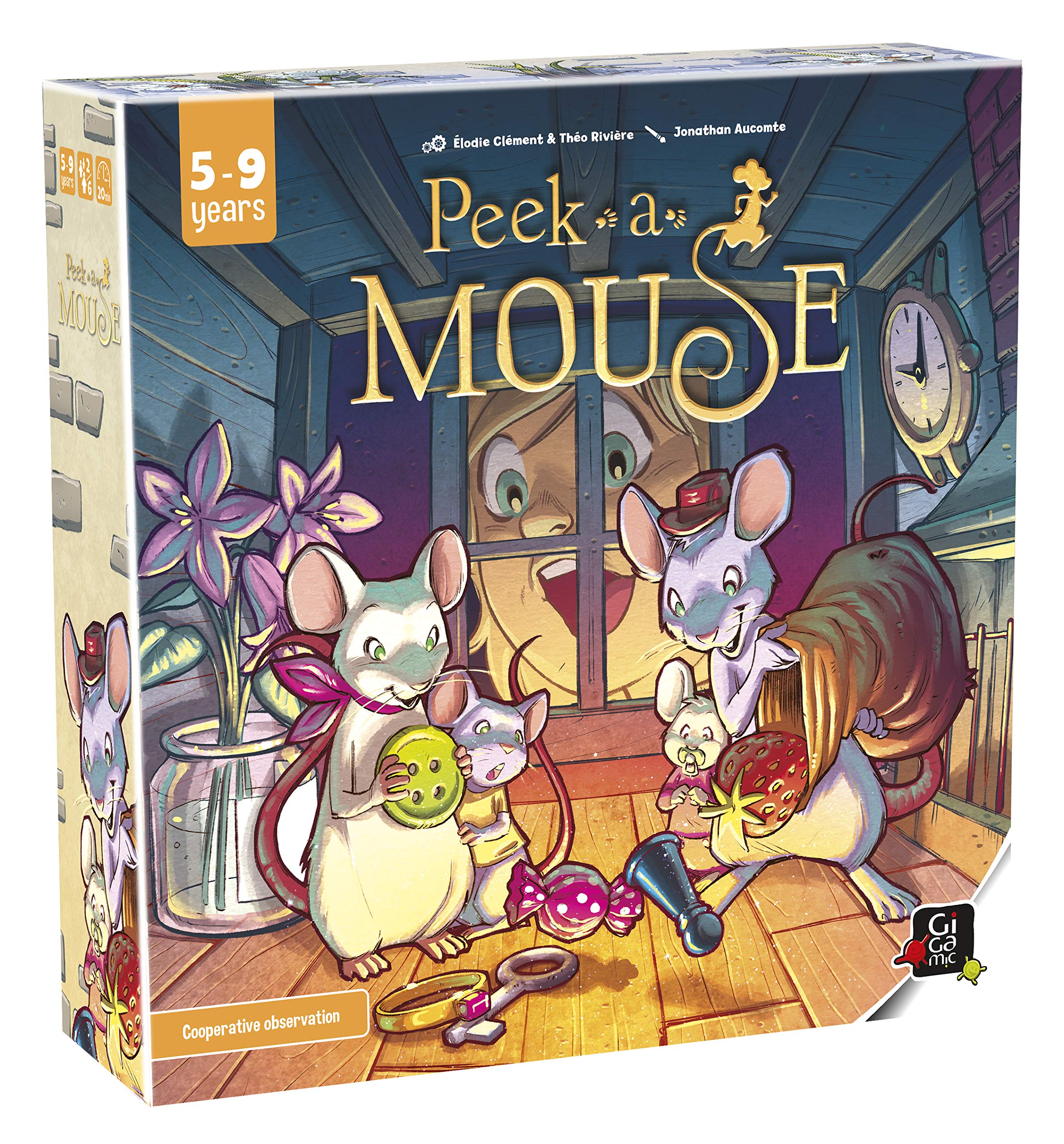 GIGAMIC Peek-A-Mouse | Cooperative Game for Kids and Families | Ages 5+ | 2 to 6 Players | 20 Minutes