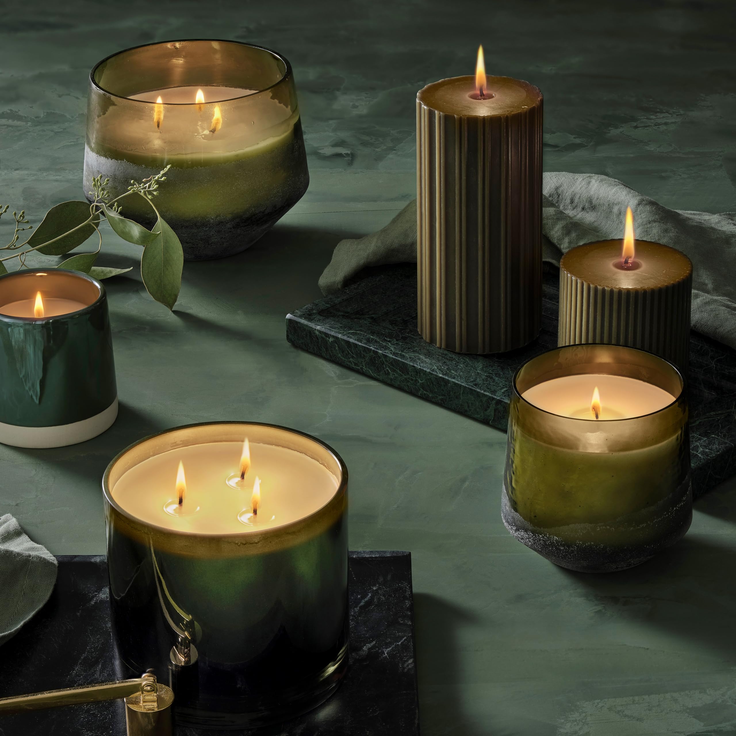 ILLUME Large Baltic Glass Candle, Balsam & Cedar