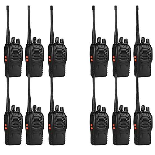 Baofeng Bf-888S Walkie Talkies for Adults Long Range Handheld Two-Way Radios Rechargeable with Earpiece Mic for Team, School, Hunting, Skiing(12Pack)