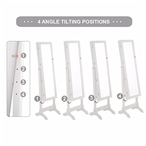 CZDYUF Lockable Jewelry Wardrobe Storage Organizer Box With Drawers White Home Furniture