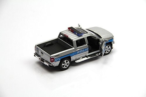 KiNSMART 2014 Chevrolet Silverado 1:46 Scale 5 Inch Police & Firefighter Pick-up Truck (2 Set)