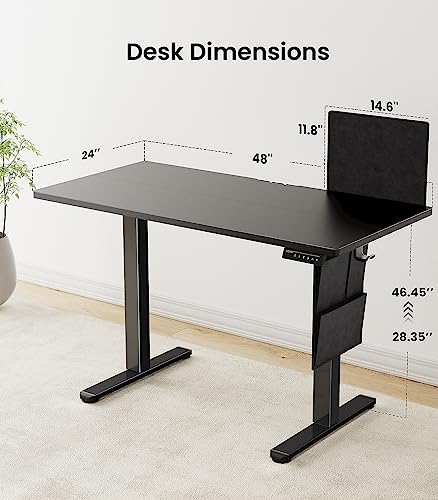 ErGear Adjustable Height Electric Standing Desk with Storage Bag Dual Monitor Wall Mount for 17 to 32 Inch