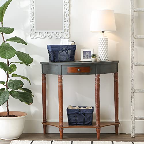 DII Farmhouse Chicken Wire Storage Baskets with Liner, Medium, Vintage French Blue, 11x7.88x7", 2 Piece