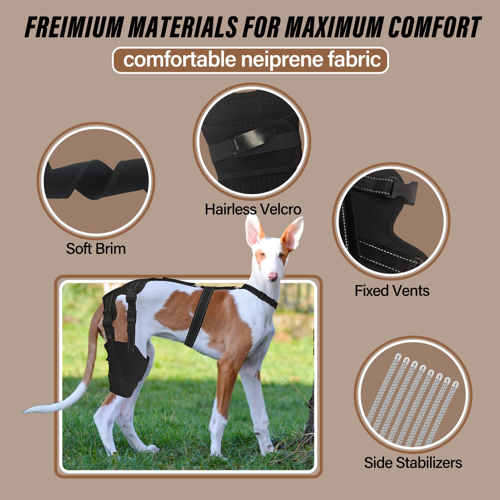 Dog Knee Brace with Side Stabilizers - Support for Dog ACL CCL Cruciate Ligament Injury Joint Pain and Muscle Sore(Size XXL