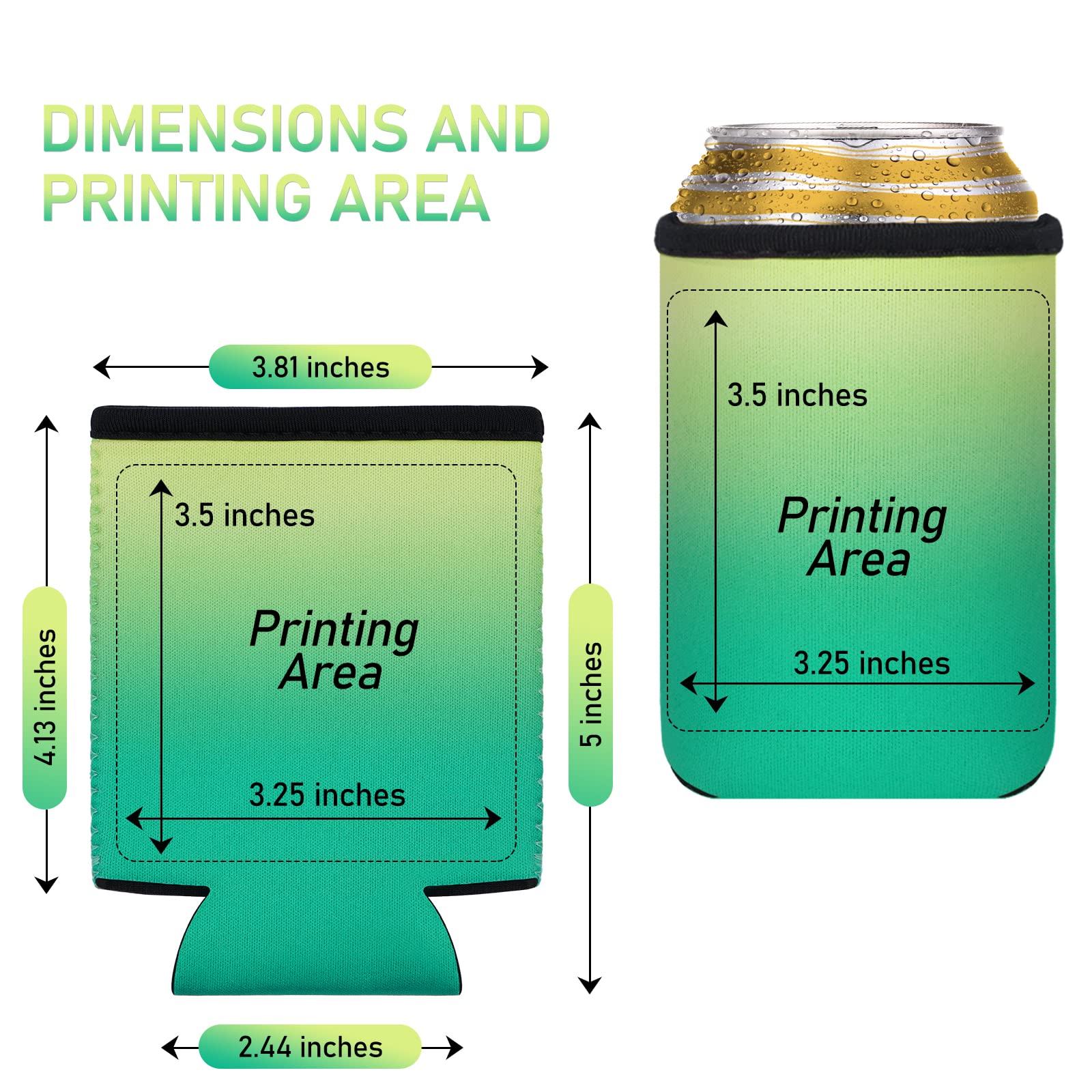Beer Can Coolers Sleeves, Soft Insulated Bottle Soda Cover Coolers, Personalized Collapsible 12OZ Blank Bulk Drink Cooler for Parties, Wedding or Events (Multicolor,12)