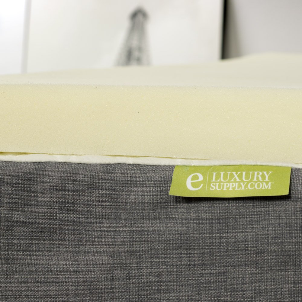 eLuxurySupply 1.5 Inch Memory Foam Mattress Topper - Temperature Regulating Mattress Pad - 2 lb Density for High Support - CertiPUR-US Certified - Twin Size