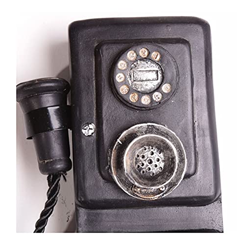 CGF- Decorative Telephones Wall Hanging Phone Model Decorate, Old Fashioned Corded Telephone Landline Phone Wired Telephone for Home Office Hotel, Black