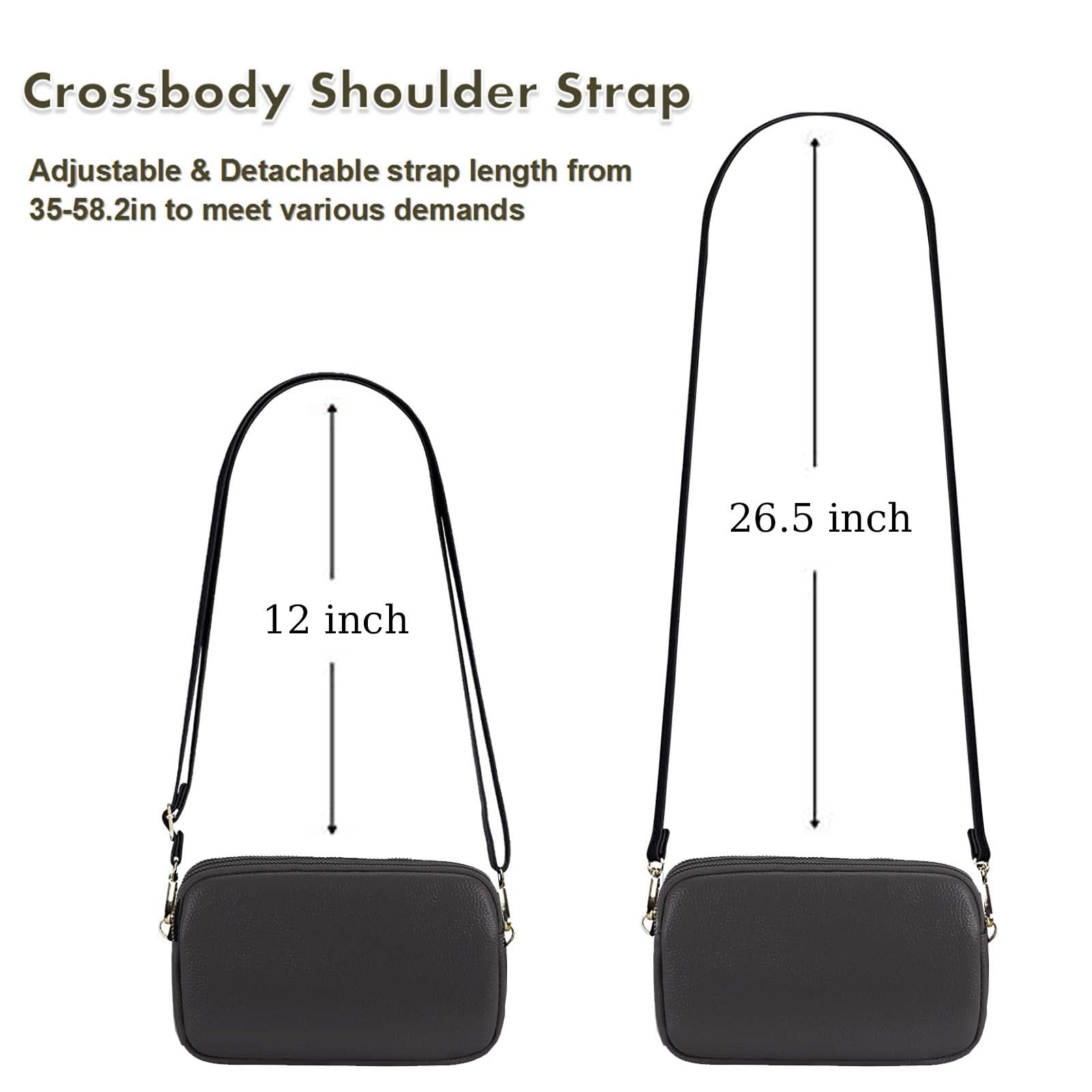 Small Crossbody Bags for Women Genuine Leather Crossbody Purses Trendy Clutch Purse Shoulder Handbag (Black)
