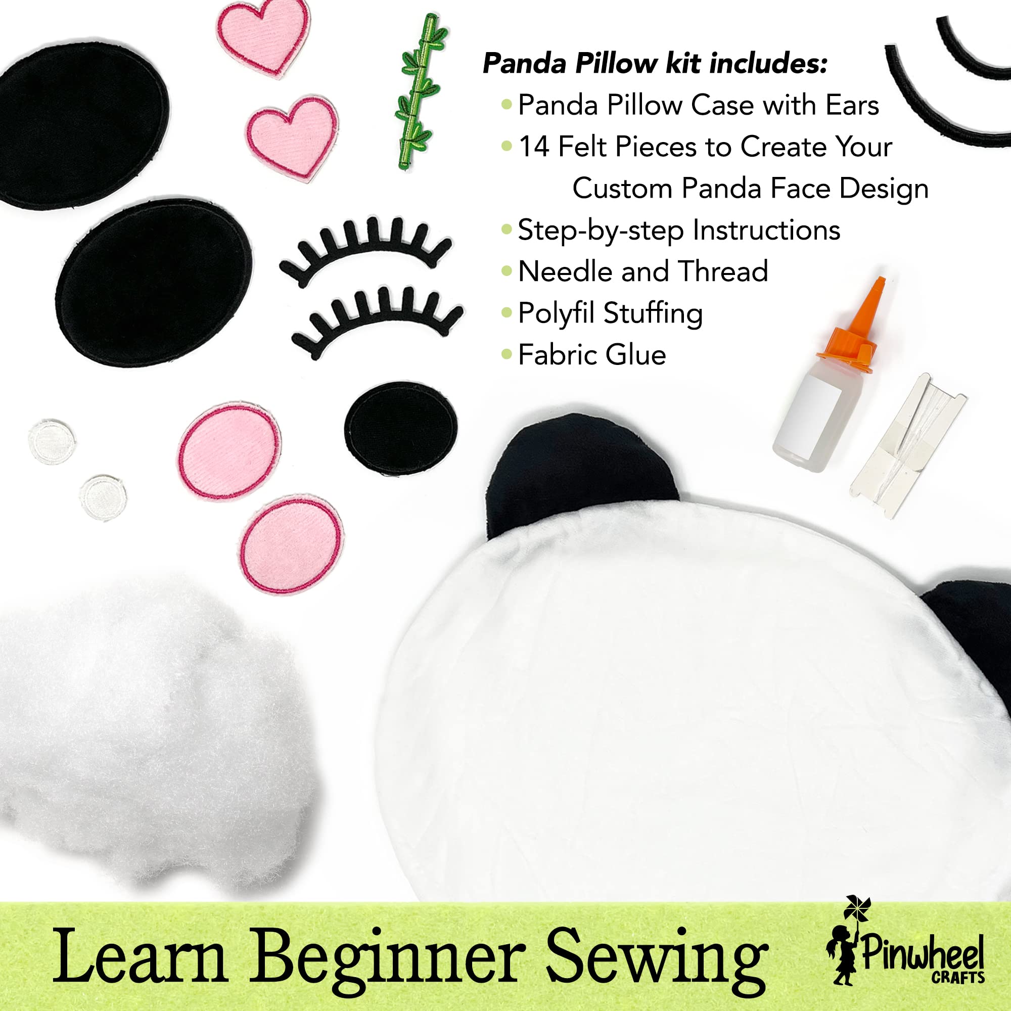 Panda Pillow Kit & Pendant Jewelry Making Kit Bundle - Fun DIY Arts and Crafts Project for Kids Ages 6 7 8 9 10 11 12 - Great Gifts for All Occasions