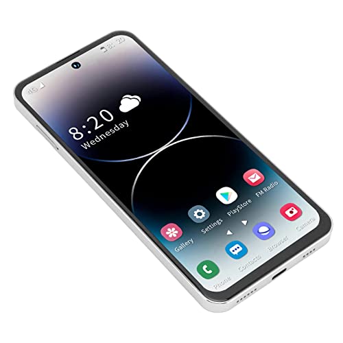 Dilwe 6.7" Pro Max 4G Unlocked Android Smartphone, Cell Phone Android 12 4GB RAM 128GB ROM, 6.7 Inch Phone with 4000mAh Battery, 8MP 16MP Cameras Support C Port Fast Charging(6.7" White)