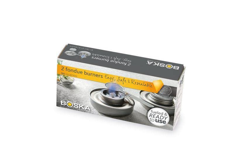 Boska Stainless Steel Fondue Burners - Fondue Accessories - With Lighter Fluid - Wedding Registry Items Small Kitchen Appliances - Microwave Safe and Dishwasher Safe