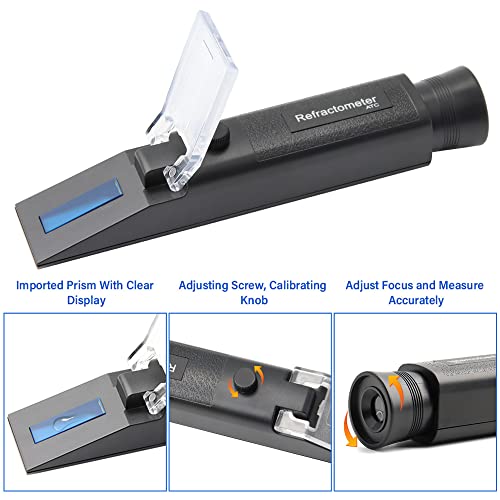 BUZHI Car Freeze Refractometer, Car Freeze Refractometer Multifunctional Auto Coolant Tester Urea Propylene Glycol Glycol Detergent Battery Liquids Test Device