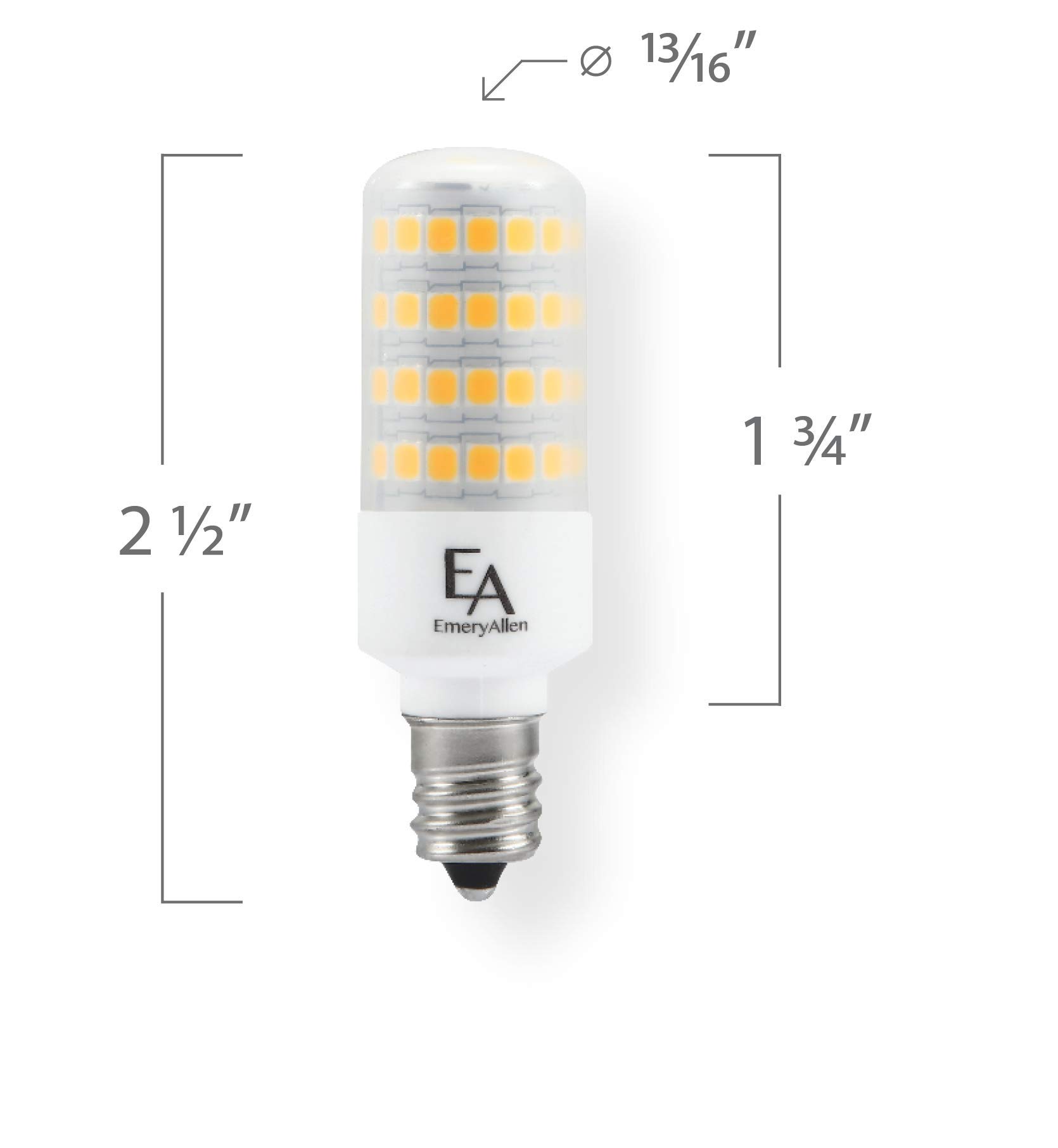 EmeryAllen EA-E12-5.0W-001-309F-D Dimmable Candelabra Base JA8 Compliant LED Light Bulb, 120V-5Watt (50W Equivalent) 550 Lumens, 3000K, 1 Pcs