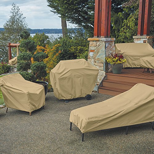 Classic Accessories Terrazzo Water-Resistant 30 Inch Round Ottoman/Coffee Table Cover, Outdoor Table Cover, Sand