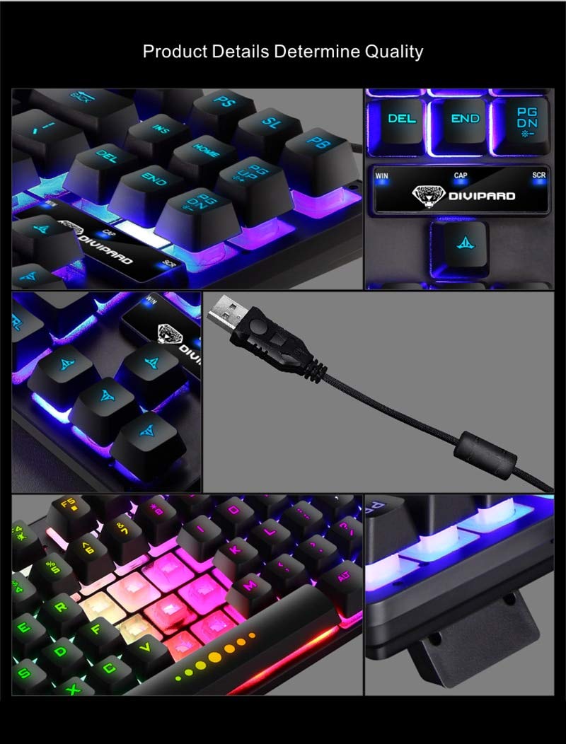 GK-10 Luminous Characters Through 87-key Gaming Keyboard