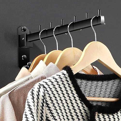 Haokaini 2pcs Laundry Hangers Wall Mounted Clothes Hanger Rack Foldable Stainless Steel Heavy Duty Clothing Drying Rack for Laundry Room Bathroom Balcony Utility Room