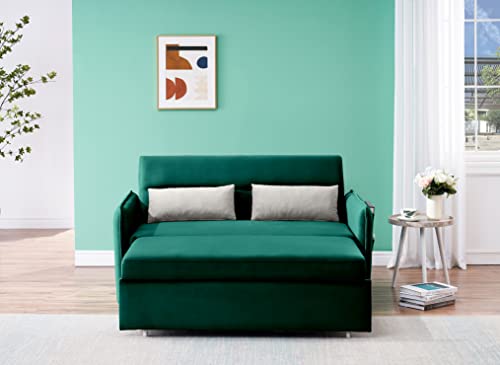 ERYE 3-in-1 Upholstered Futon Sofa Loveseat Convertible Sleeper Couch Bed,2-Seaters Sofa & Couch Soft Cushions Love Seat Daybed for Small Space Living Room Sets