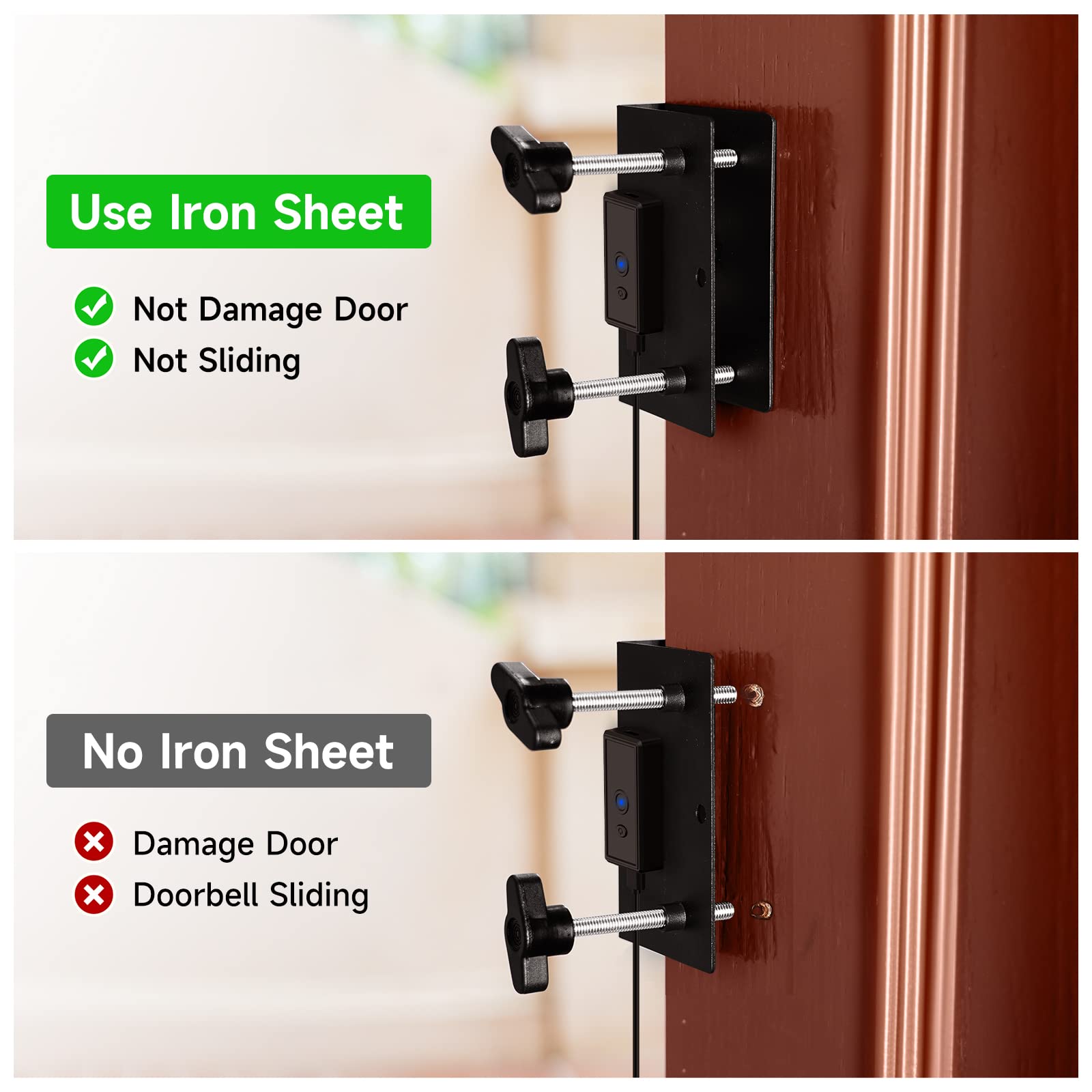 Ayotu Anti-Theft Doorbell Mount with Charging Cable for Ring Video Doorbell 4/2/3/3Plus, Continuous Charging with No-Drill Mounting Door Bracket Adapter Holder (NOT Inculde Doorbell), Black