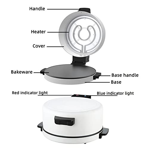 EKLART Electric Nonstick Pizza Maker,Pizza Oven 12-inch / 30cm, Double-Sided Nonstick Heating Plate, Perfect for Pizzas/Pancake/Nachos/Fajitas/Omelettes,White